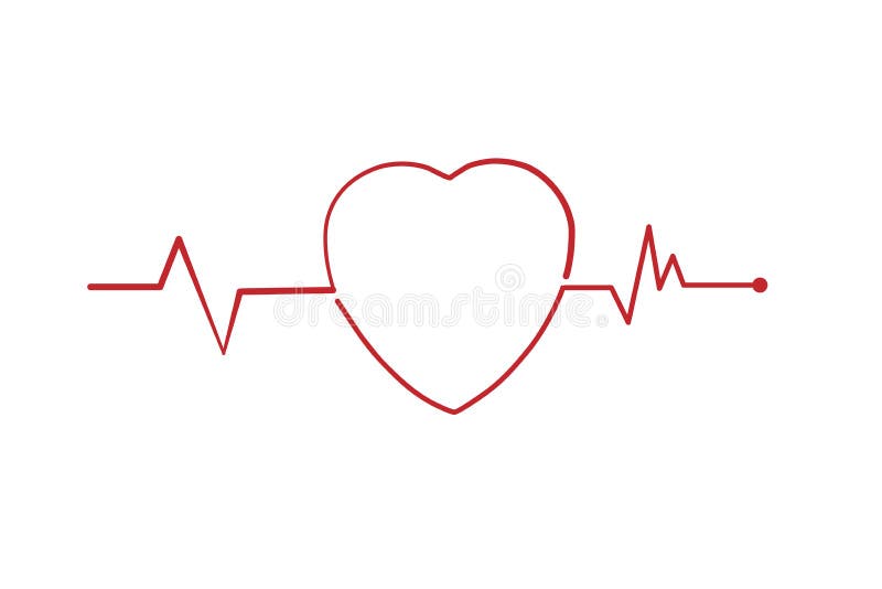 Red Heartbeat and Heart Rate Line Concept . Vector Illustration Stock ...