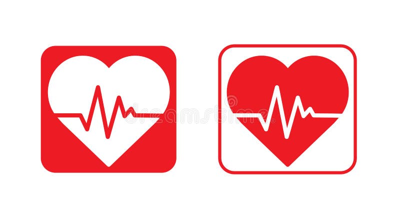 Red Heartbeat Icon on White Background. Pulse Rate Monitor. Vector ... Red Heartbeat Icon on White Background. Pulse Rate Monitor. Vector ...