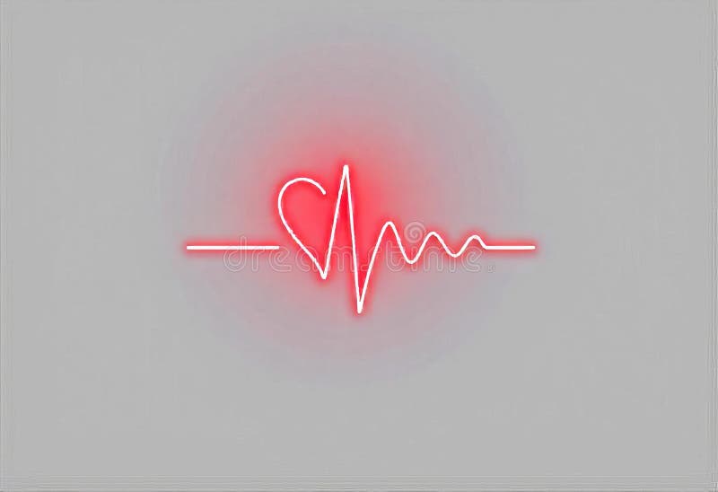 Red Heartbeat Line Icon. on Flat Style on a Transparent Background ...