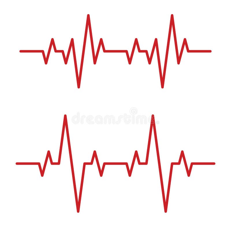 Red Heartbeat Line Set on White Background. Vector Stock Vector ...