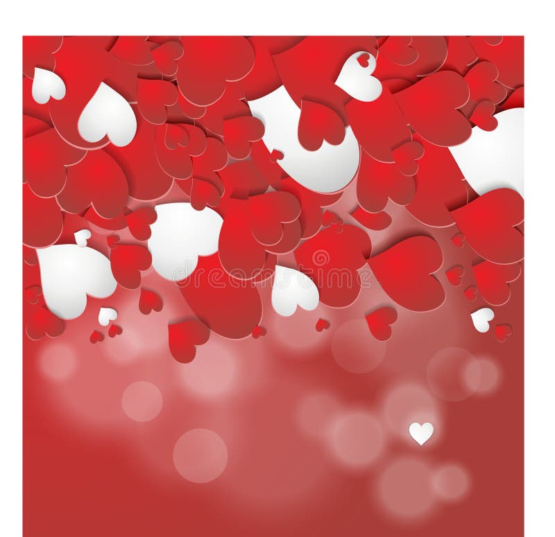 Red Blur Hearts Valentine Day Background. Vector Stock Vector ...