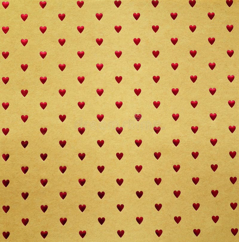 Hearts on Brown Paper for Pattern Background Texture Stock Image ...