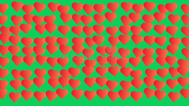 Red Hearts on a Chroma Key Background. 3D Rendering of Animation Stock ...