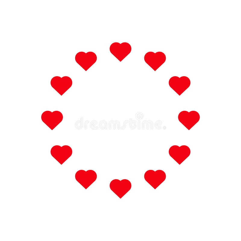 Red hearts circle frame. stock vector. Illustration of circle - 337496762