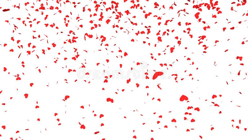 Red Hearts Confetti Falling Stock Illustration - Illustration of ...