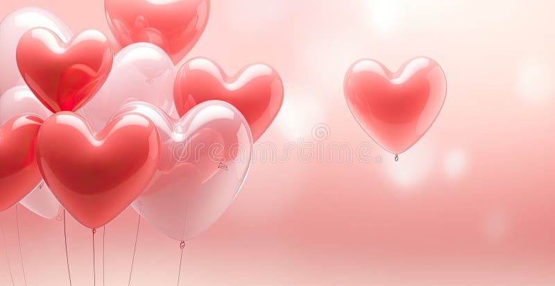 Red Hearts Decorated with Light Pink Hearts Stock Illustration ...