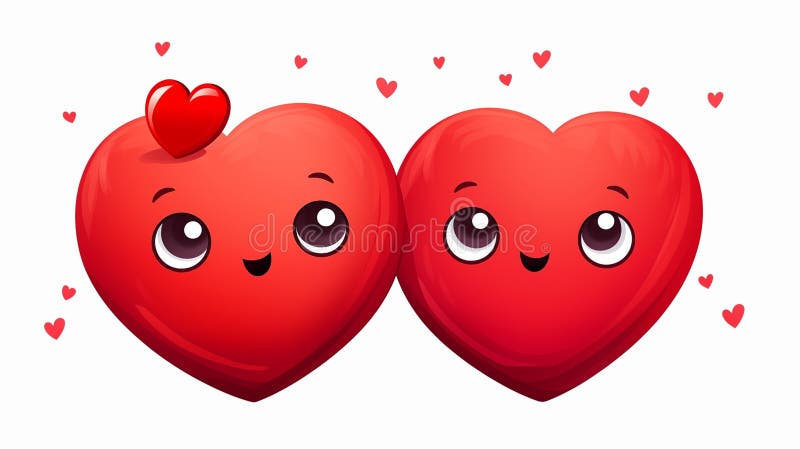 Red Hearts Exchange Smiles with Love and Warmth, AI Generated Stock ...