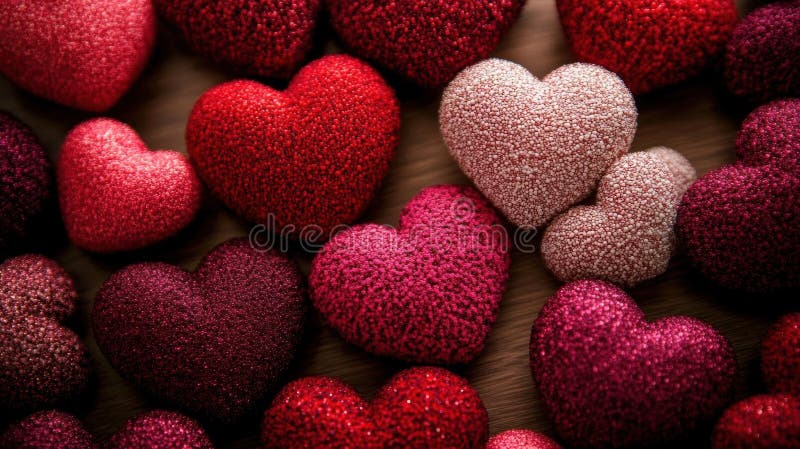 Red Hearts Fill Frame, Love and Romance Theme Stock Illustration ...