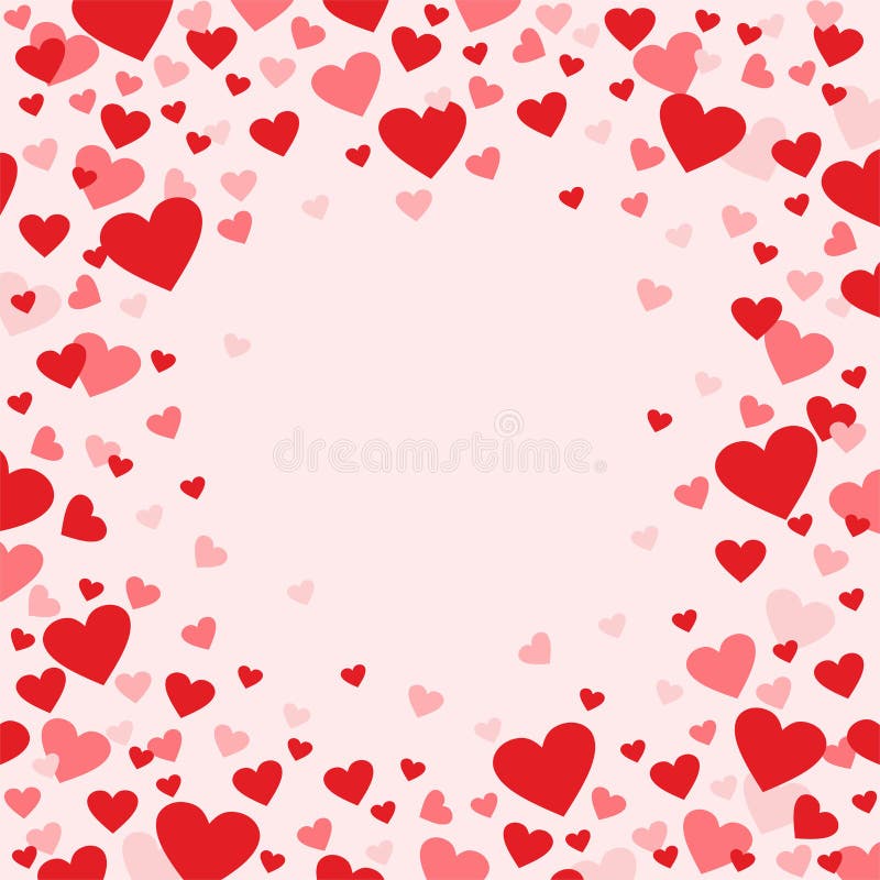 Red Hearts Frame. Red Hearts Border Stock Vector - Illustration of pink ...