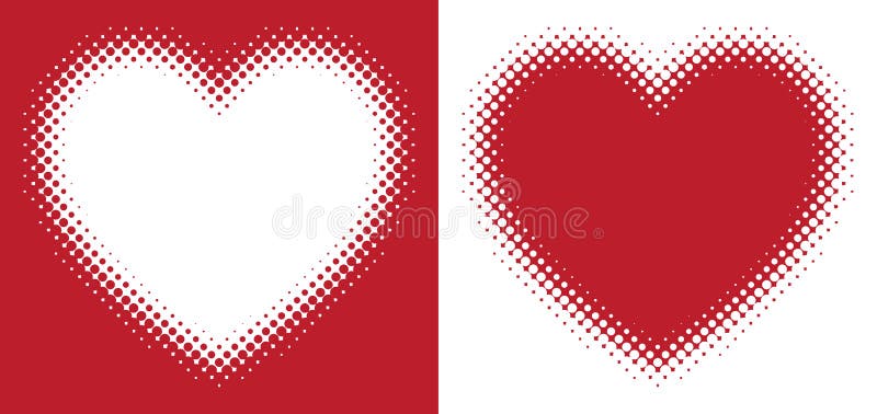 Red Hearts with Halftone Effect Stock Vector - Illustration of retro ...
