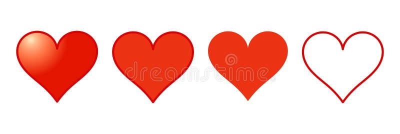 Red hearts icons set stock vector. Illustration of clip - 148856111