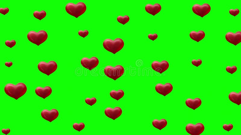 Red Hearts Motion Graphics with Green Screen Background Stock Video ...