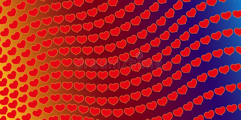 Red Hearts on a Multicolored Gradient Background.Vector Illustration ...