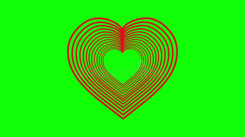 Red Hearts Pattern Motion Graphics with Green Screen Background Stock ...