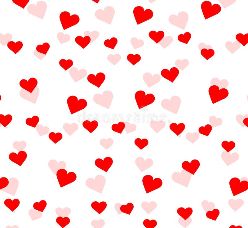 Red Hearts Pattern on White Background, Like Likes, Love Stock ...