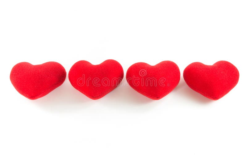Red Hearts in Row Alignment Stock Photo - Image of romantic, passion ...