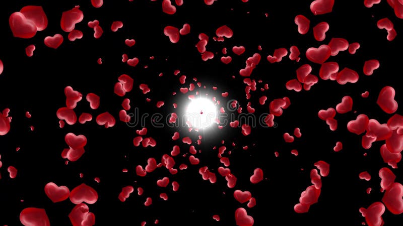 Red Hearts from Star Motion Graphics with Plain Black Background Stock ...