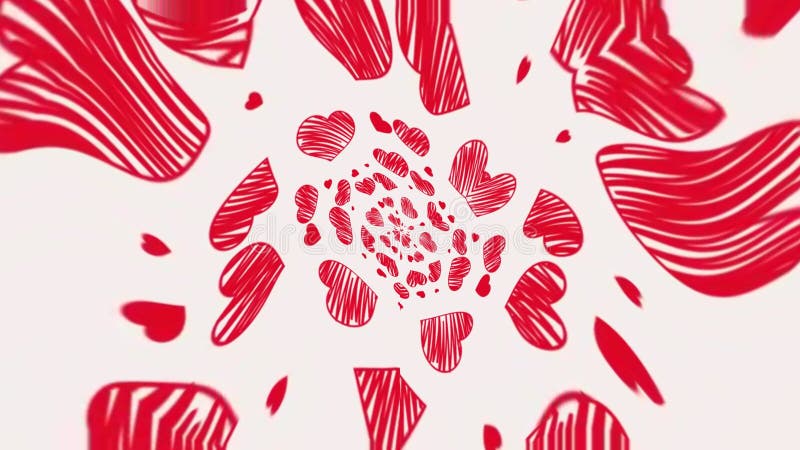 Red Hearts in a Vortex stock footage. Video of valentine - 341913966
