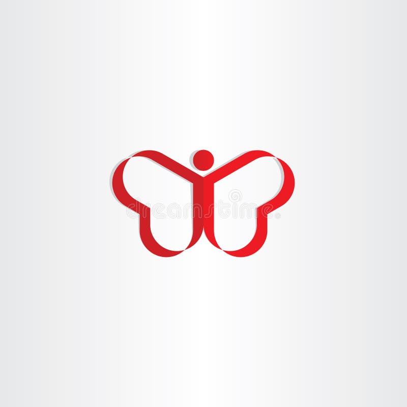 Red Heat Man or Butterfly Symbol Stock Vector - Illustration of style ...
