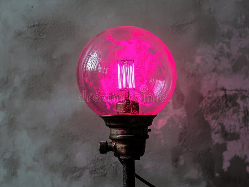 Glowing Red Light Bulb stock photo. Image of heat, science - 359732728
