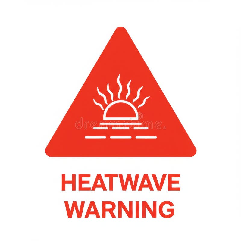 Red Heatwave Warning Triangle Sign Graphic Stock Illustration ...