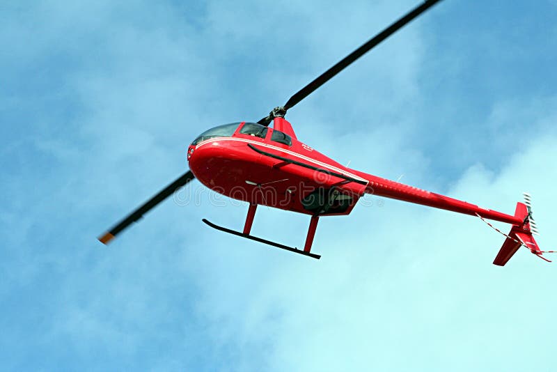 Red Helicopter stock image. Image of transportation, pilot - 1194491