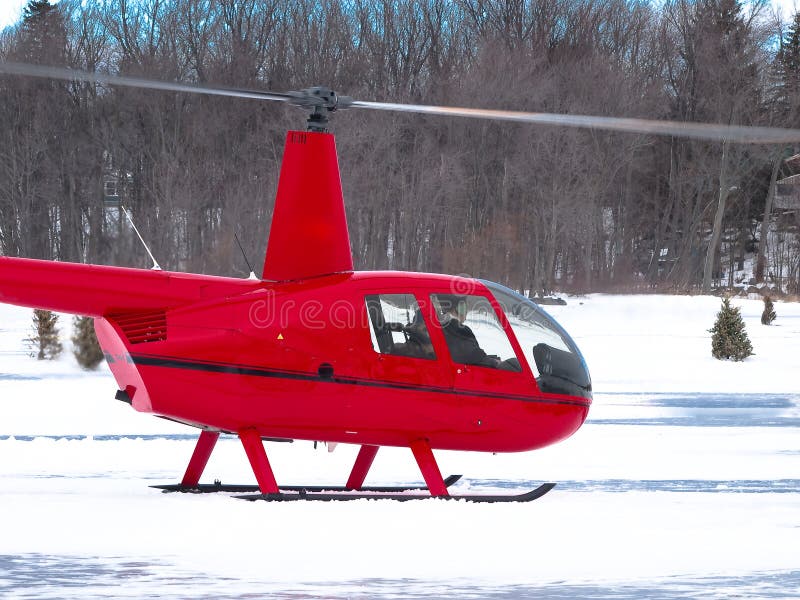R44 Helicopter in red stock photo. Image of wing, bubble - 2554868
