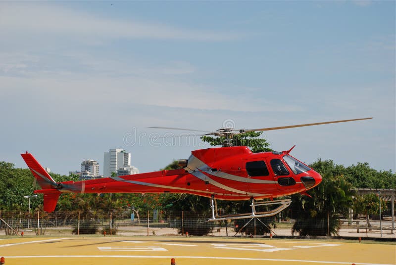 Red Helicopter stock photo. Image of flight, transport - 18829442
