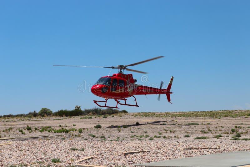 Red Helicopter Taking Off Landing Editorial Photography - Image of ...