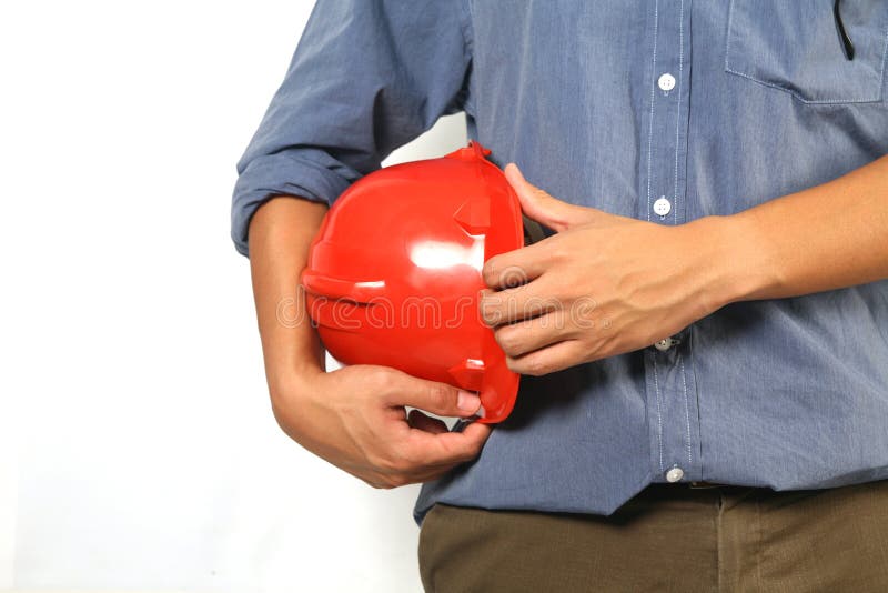 Red helmet stock image. Image of adult, construction - 21349765