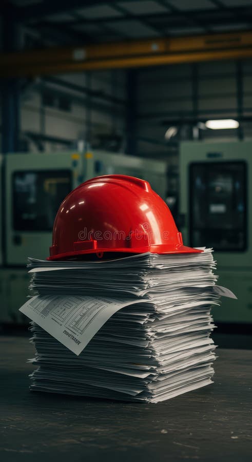The Red Helmet on the Documents is a Reminder To Prioritise Safety and ...