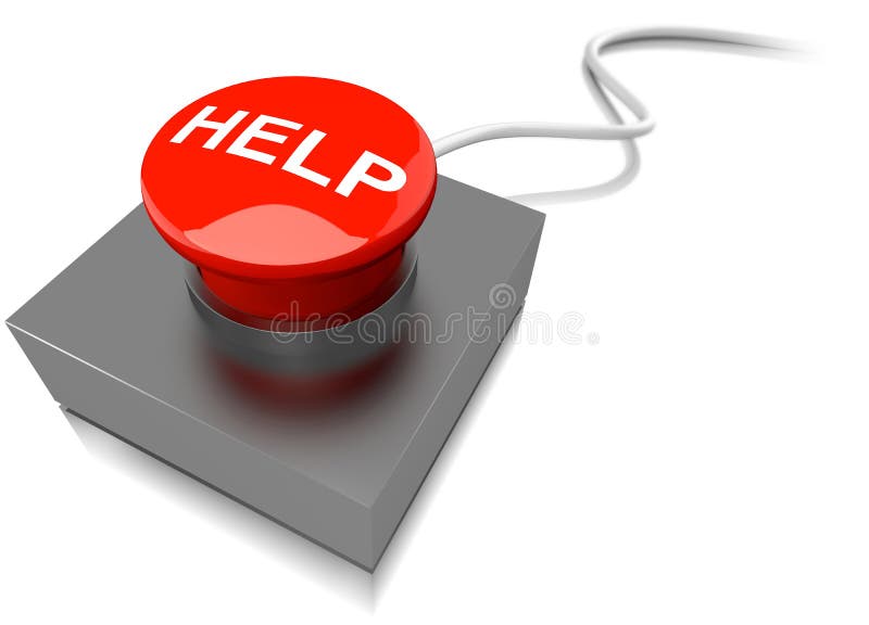 Red Help Button Buzzer on Cable Stock Illustration - Illustration of ...