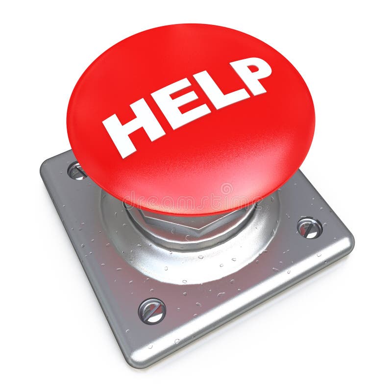 Red help button stock illustration. Illustration of object - 68264453