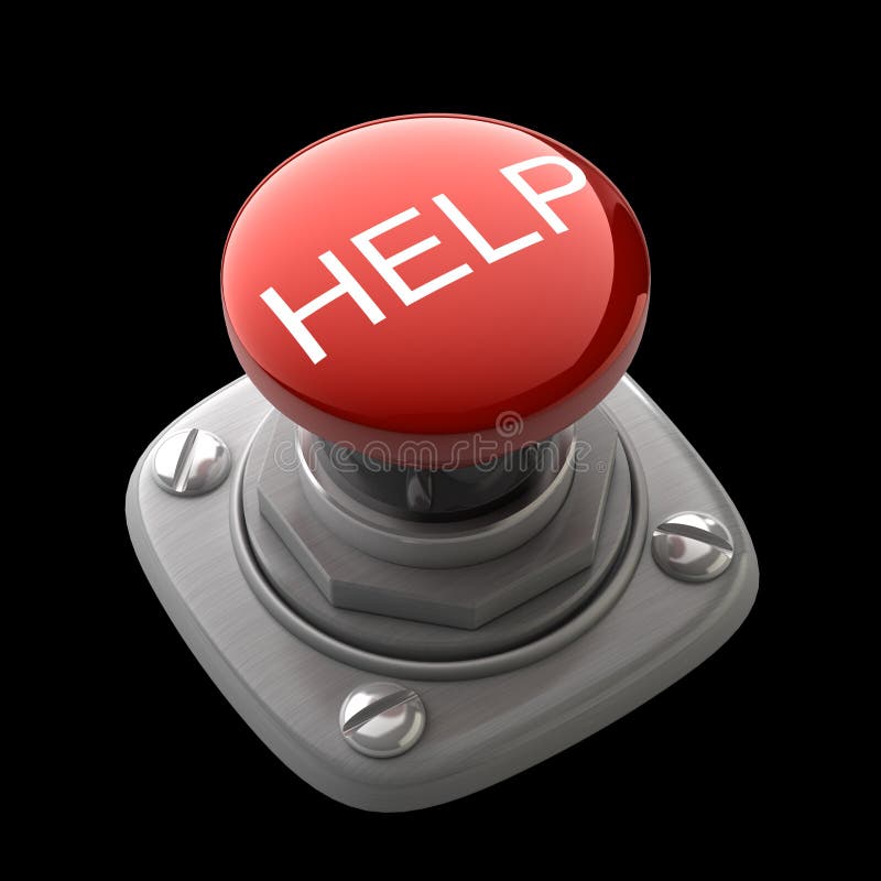 Red help button Isolated stock image. Image of assistance - 24126791