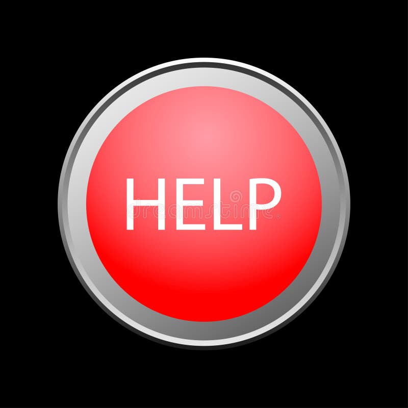 Red Help Button on Metal. Vector Illustration Stock Vector ...