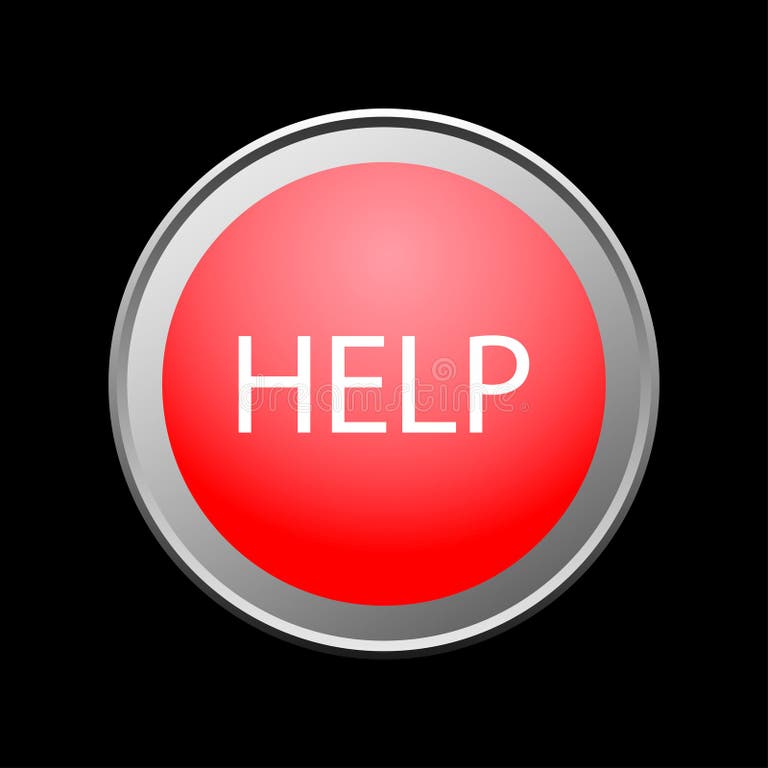 Red Help Button on Metal. Vector Illustration Stock Vector ...