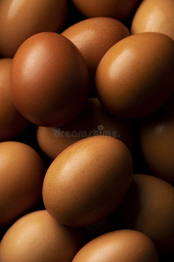 Red Hen Eggs on Dark Rustic Table, Organic Food Ingredients Stock Image ...