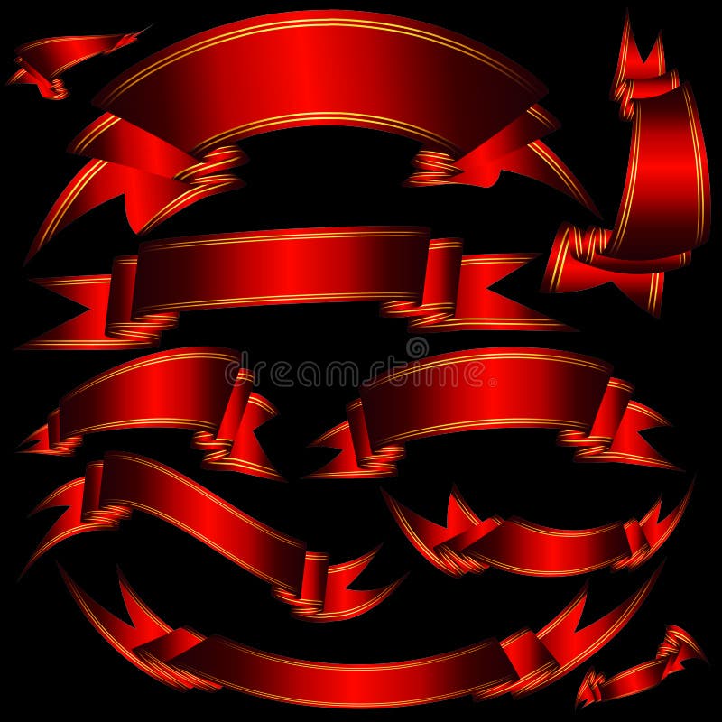 Red heraldic ribbons stock vector. Illustration of elegant - 6183229