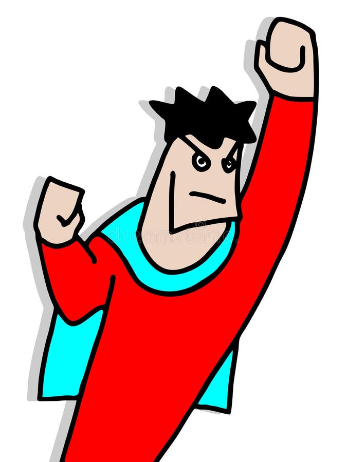 Red hero stock vector. Illustration of powerful, flying - 32556068