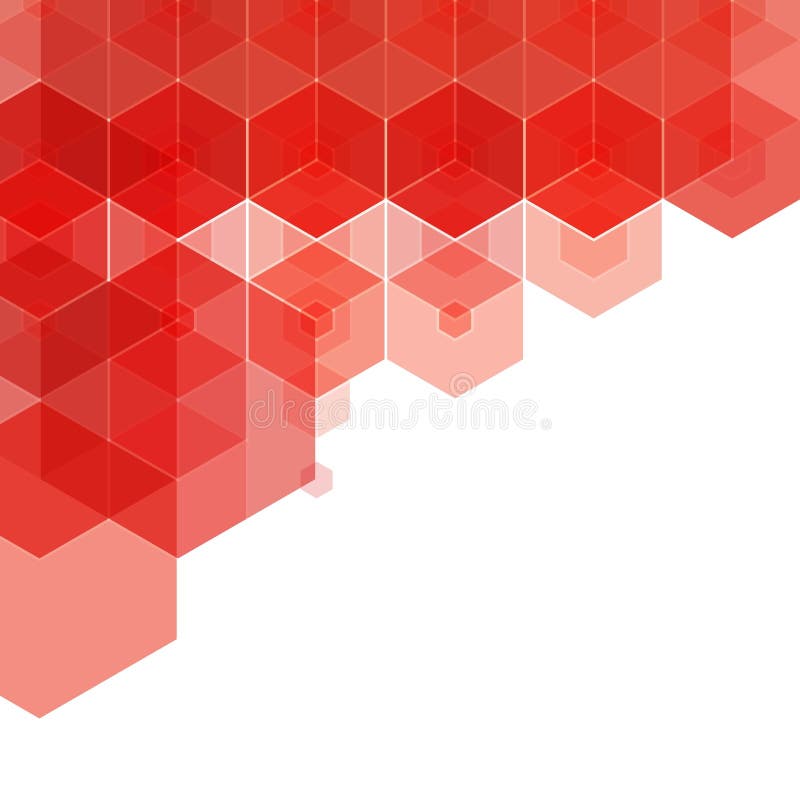 Red Hexagon Background. Polygonal Style. Sample. Banner Stock ...