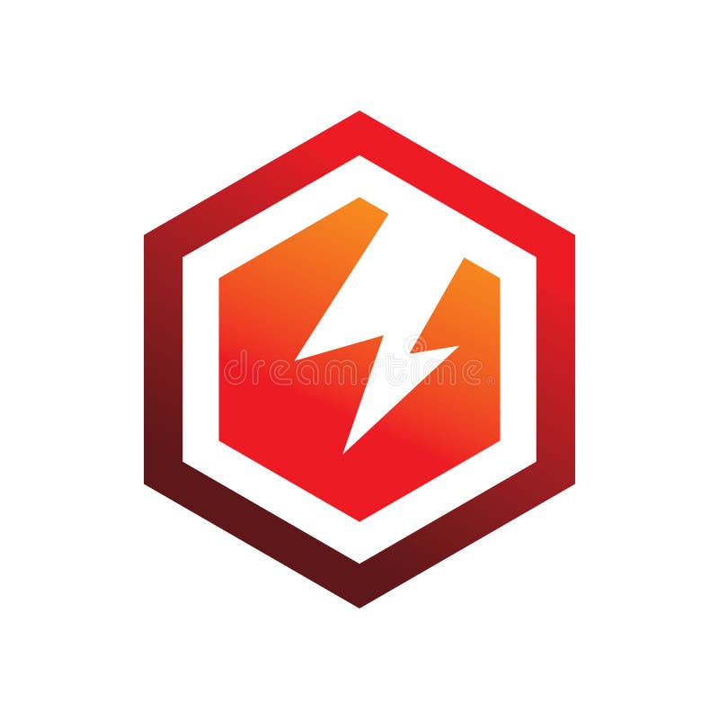 Hexagon Lightning Energy Logo Design Stock Illustration - Illustration ...