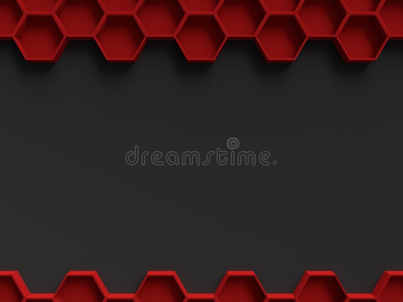 Red Hexagon Pattern with Dark Background Template for Presentation ...