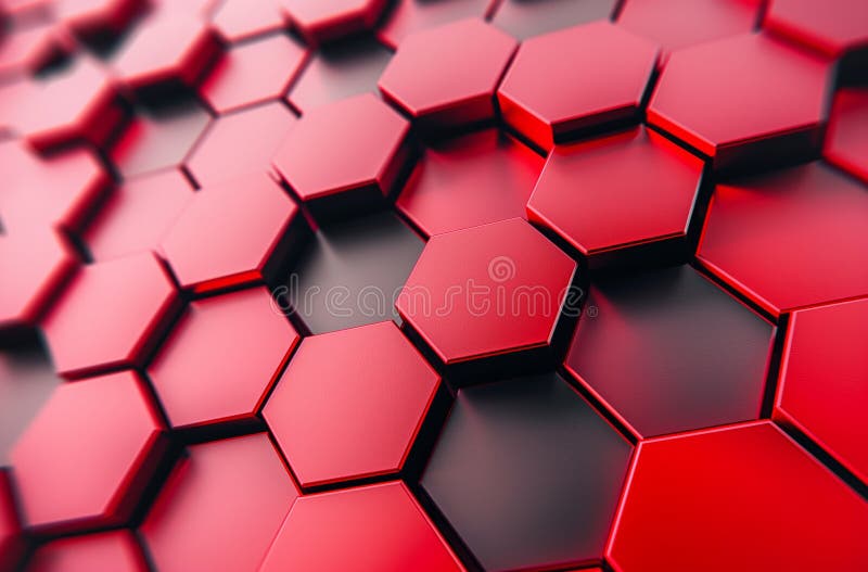 Red Hexagonal Tiles Background Stock Illustration - Illustration of ...