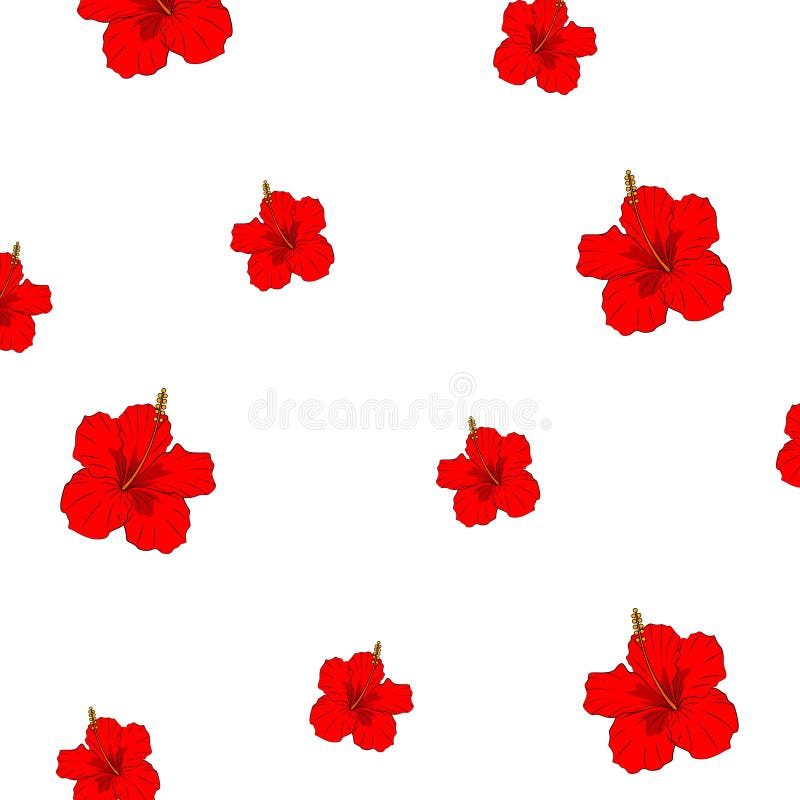 Red hibiscus flower stock vector. Illustration of hibiscus - 333996459
