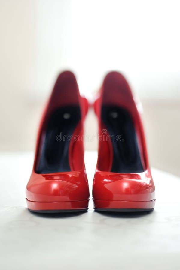 Red high-healed shoes stock image. Image of highheeled - 35824537