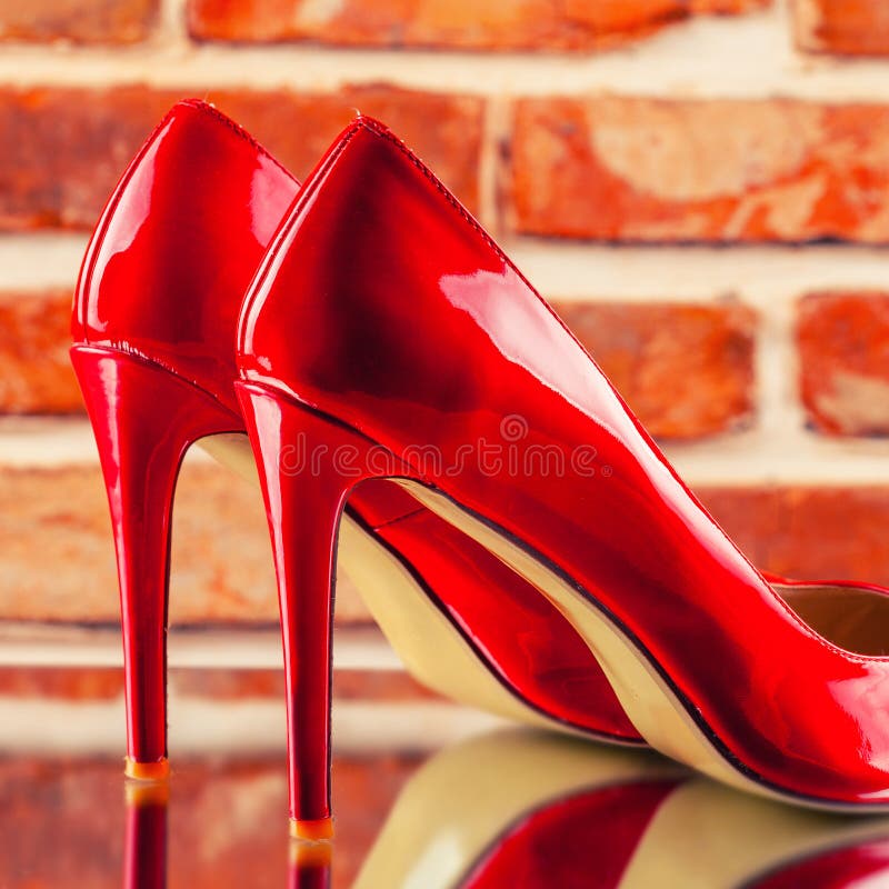 Red high heels stock image. Image of girl, womens, crossdress - 146307019