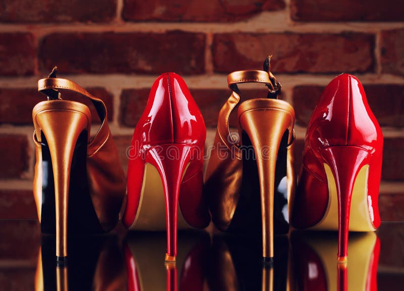 Red high heels stock image. Image of girl, shoes, beautiful - 146307223