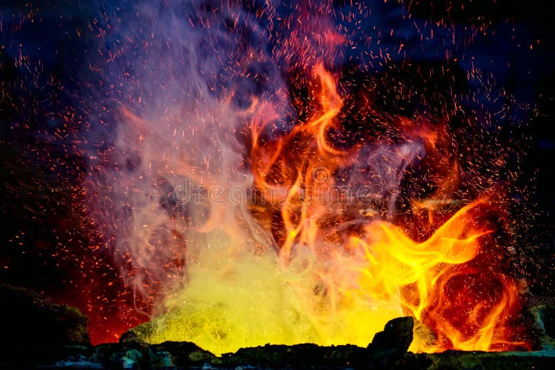 Red high temperature fire. stock photo. Image of warm - 153769578