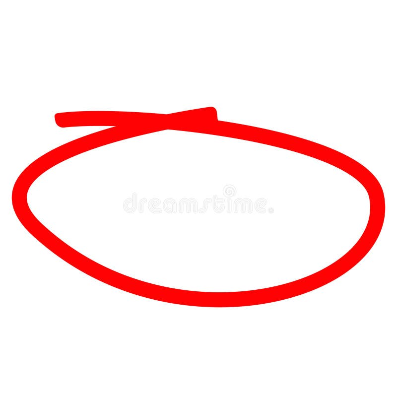 Red Highlight Hand Drawn. Red Hand Drawn Circle Marker for Highlighting ...