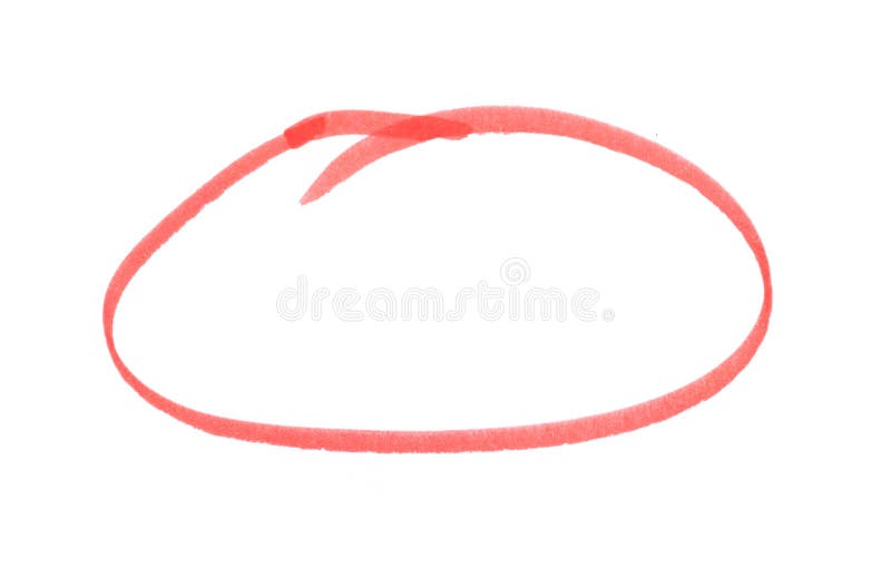Red Highlighter Circle on White Background- Image Stock Illustration ...